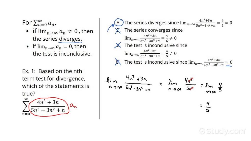 Determining Whether or Not a Series Is Divergent Using the Nth Term ...