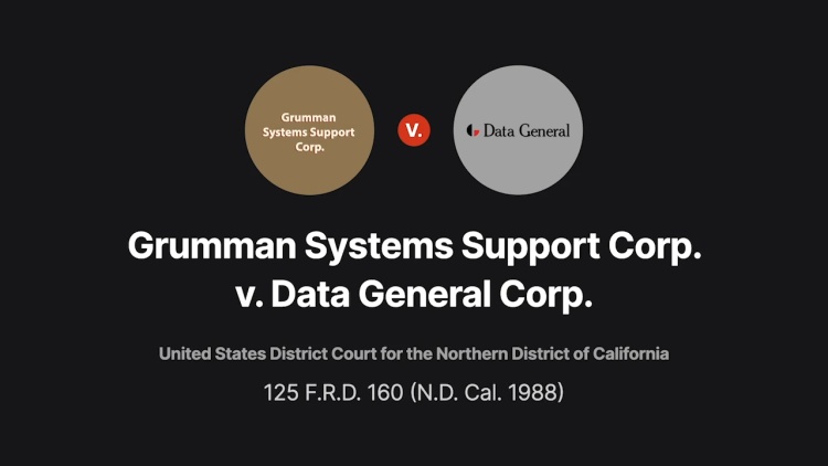 Grumman Systems Support Corp. v. Data General Corp., 125 F.R.D. 160 ...