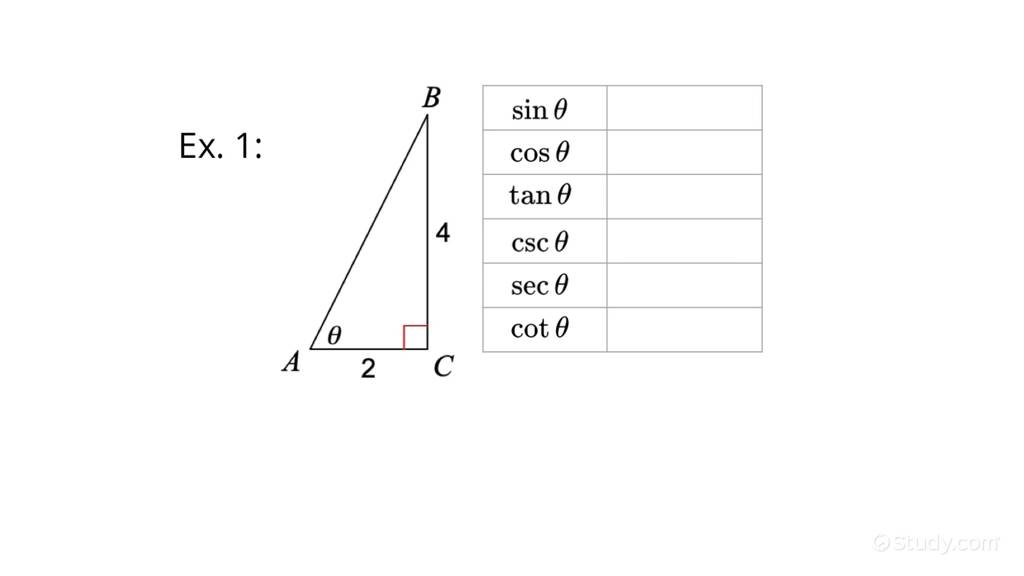 How to Determine the 6 Basic Trigonometric Ratios Given a Right ...