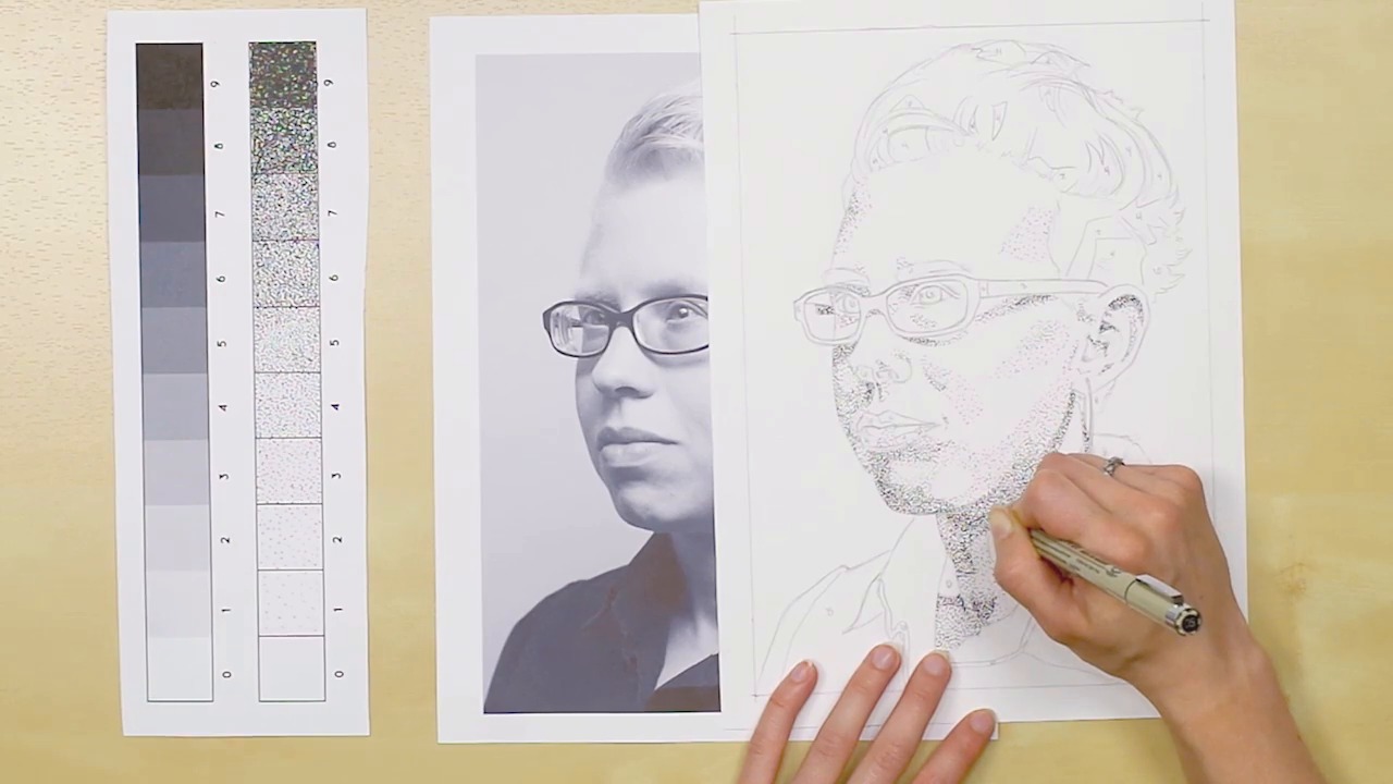 The Art of Pointillism Portraits - Finishing Off the Face