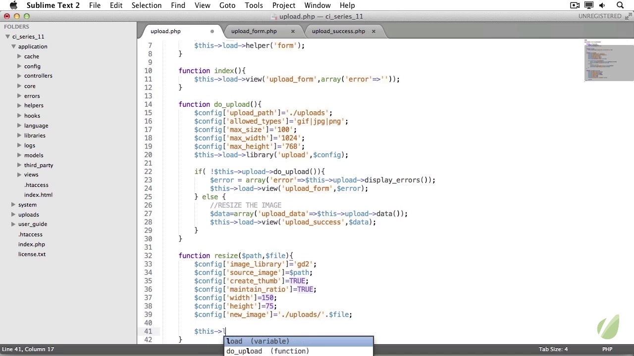 CodeIgniter Essentials - Resizing Images
