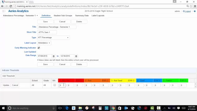 Aeries Analytics Video - Creating an Attendance Item Definition : Aeries Software