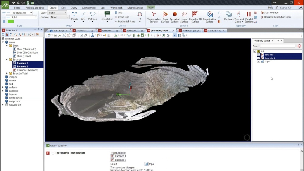 Maptek - PointStudio Modelamiento de nube de puntos