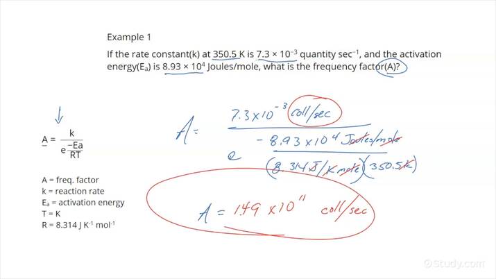 Identifying the Frequency Factor | Chemistry | Study.com
