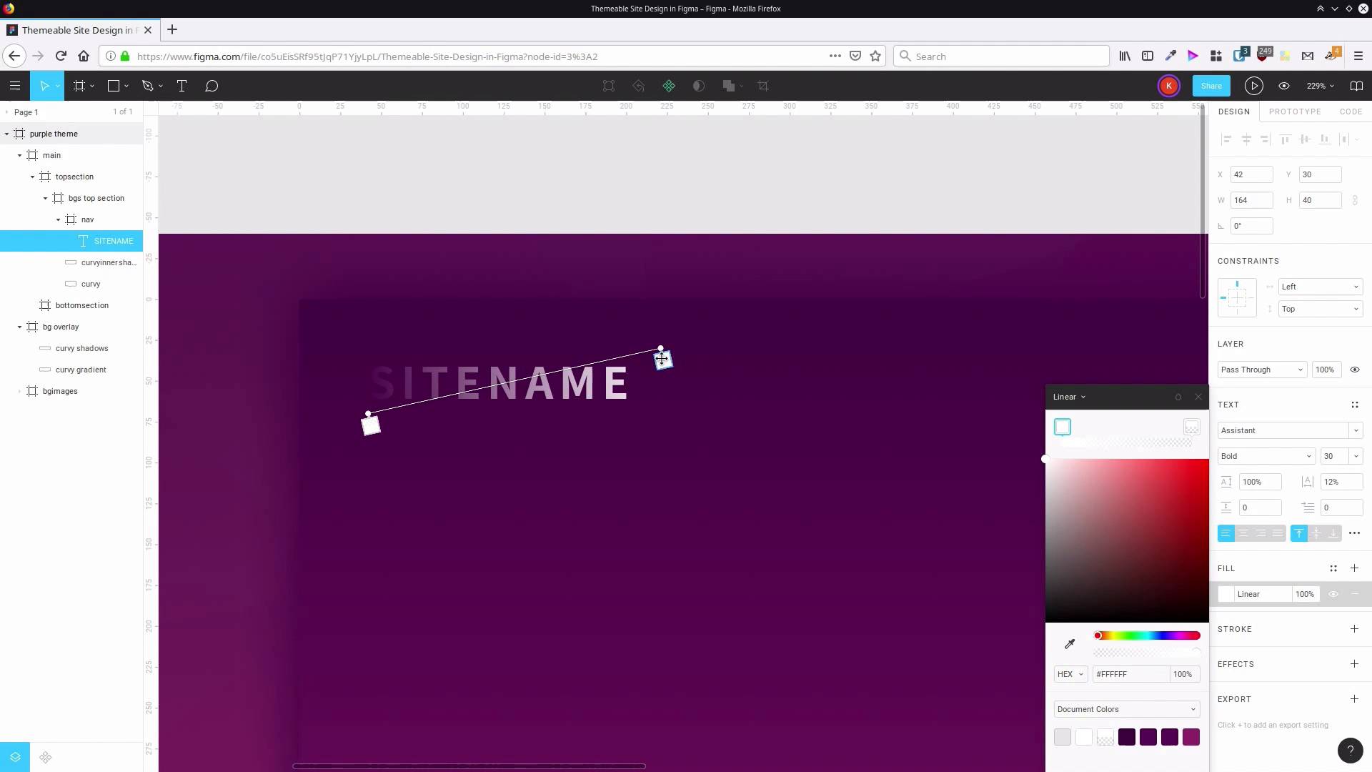 Create a Themeable Site Design in Figma - Add the Site Title and Menu