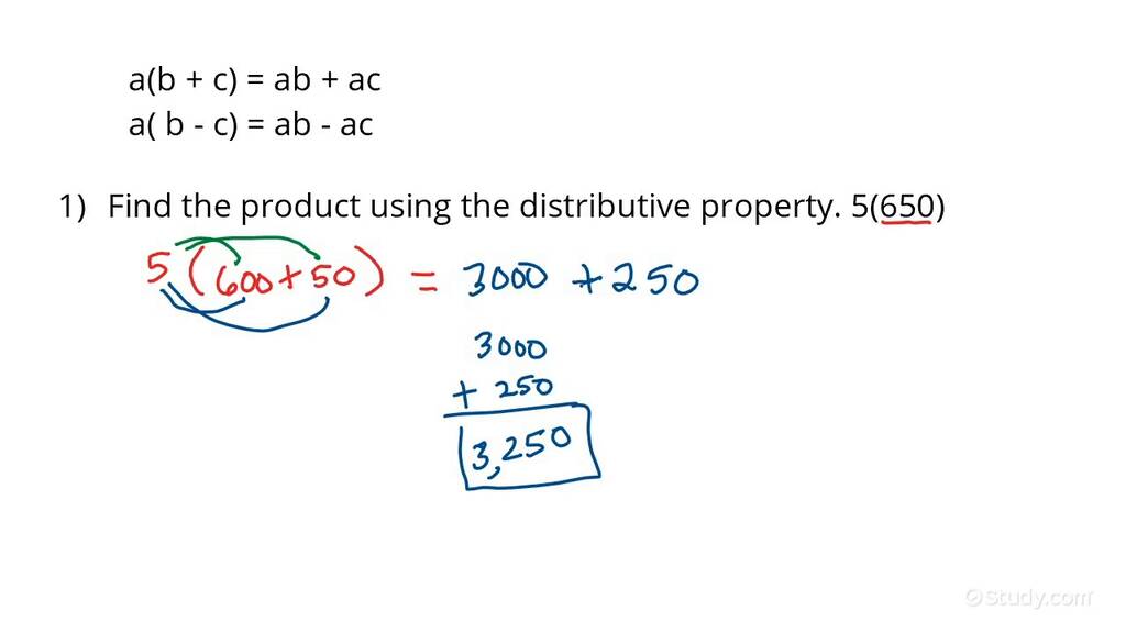 Using the Distributive Property to Simplify Multiplication | Algebra ...