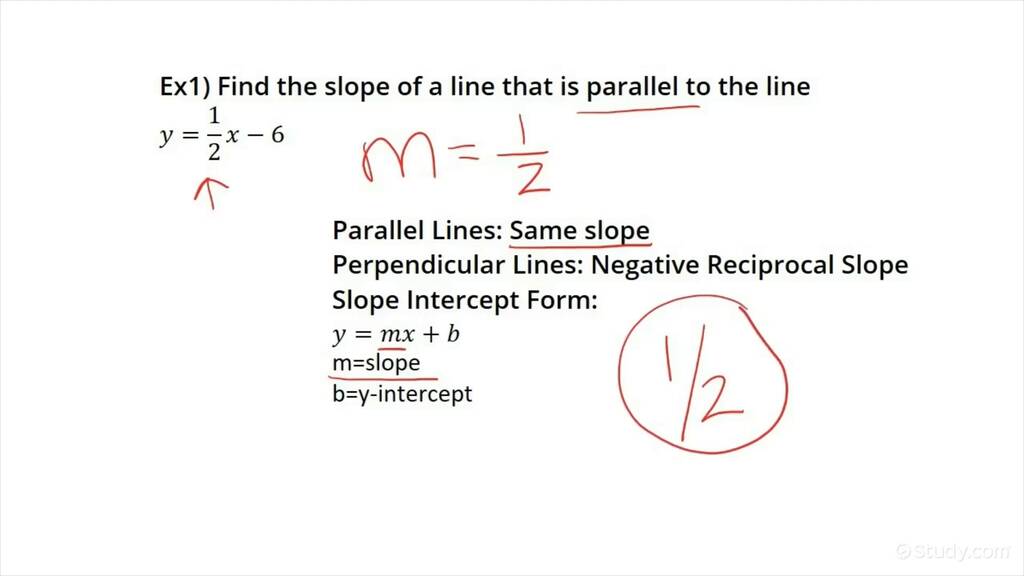 Finding Slopes of Lines Parallel & Perpendicular to a Line Given in ...