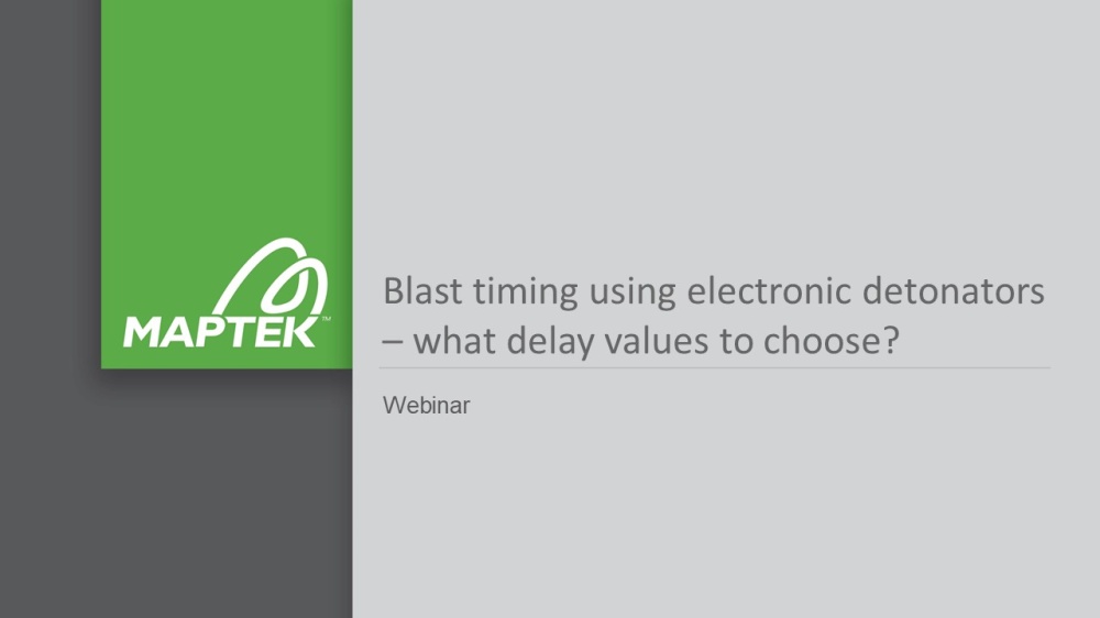 Maptek - Blast timing using electronic detonators – what delay values ...