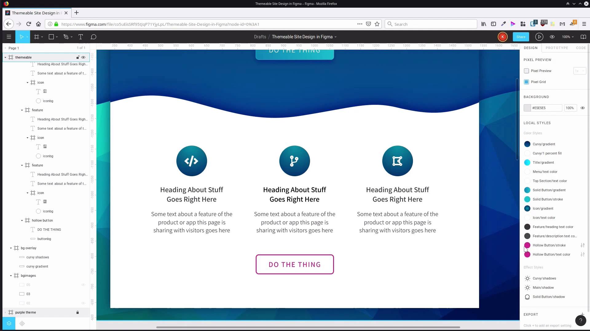 Create a Themeable Site Design in Figma - Recolor the Icons and Hollow ...