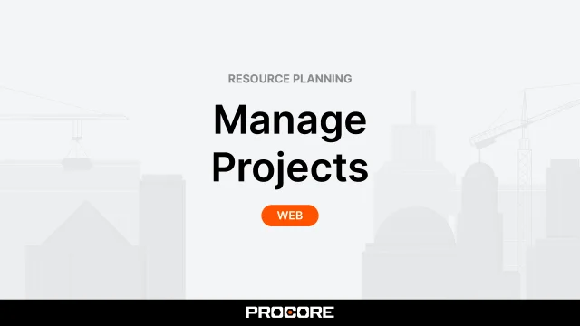 Resource Planning - Videos - Procore