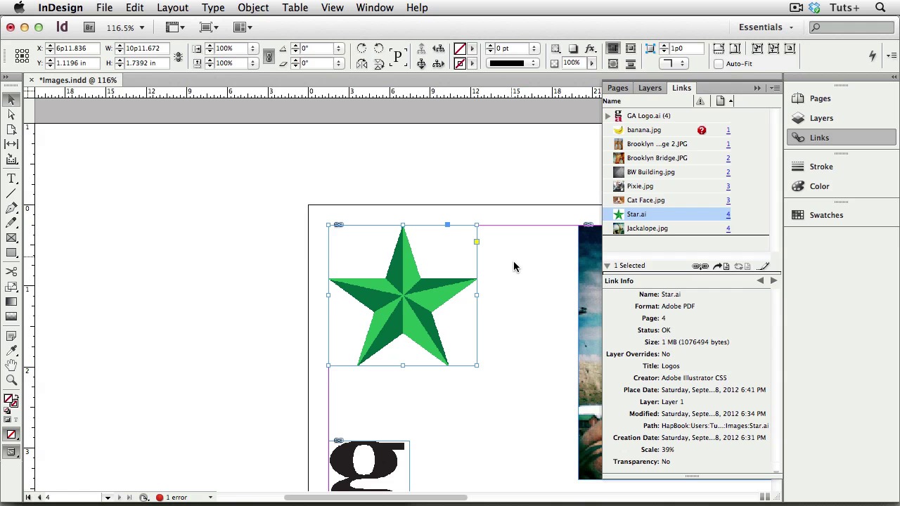 InDesign Fundamentals - Images III - The Links Panel