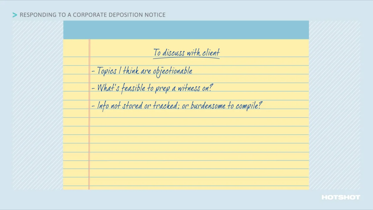 Responding to a Corporate Deposition Notice: Procedural Overview ...