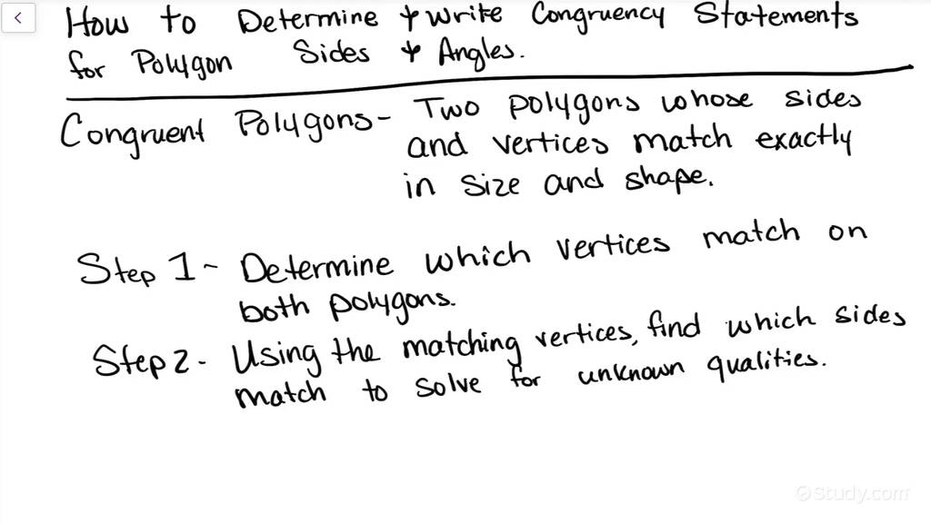 How to Determine & Write Congruency Statements for Polygon Sides ...