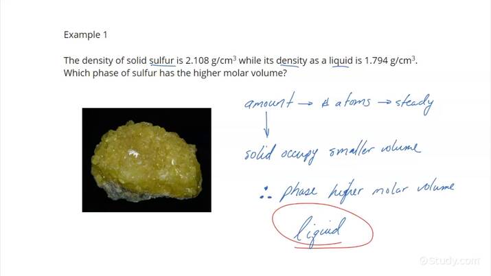 Compare the Molar Volumes of the Solid & Liquid Phases of a Substance ...