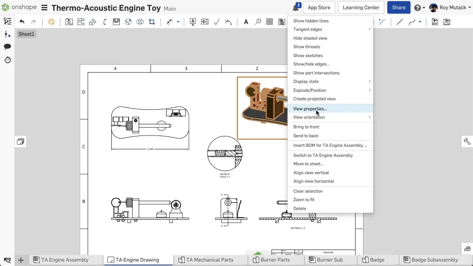 Tech Tip: How to Add View Labels in Onshape Drawings