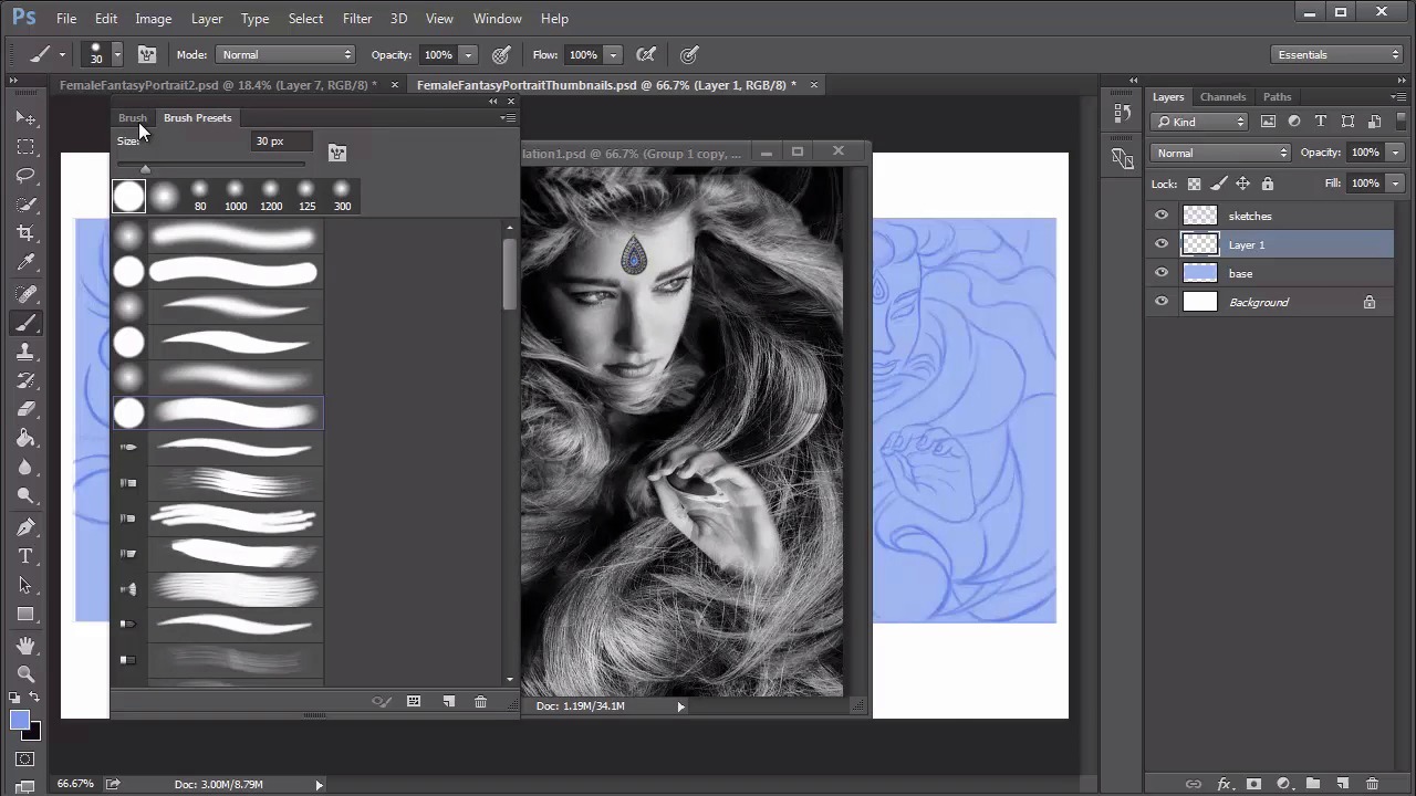 Fantasy Digital Portraits - Female Portrait: Thumbnails for Light and ...