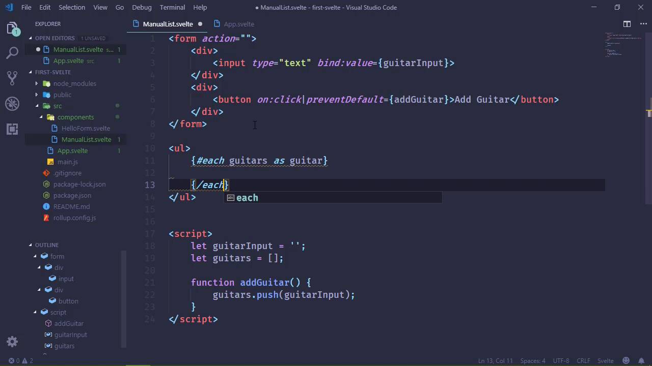 Faster Web Apps With The Svelte Framework Handling Events And Iterating Over Collections