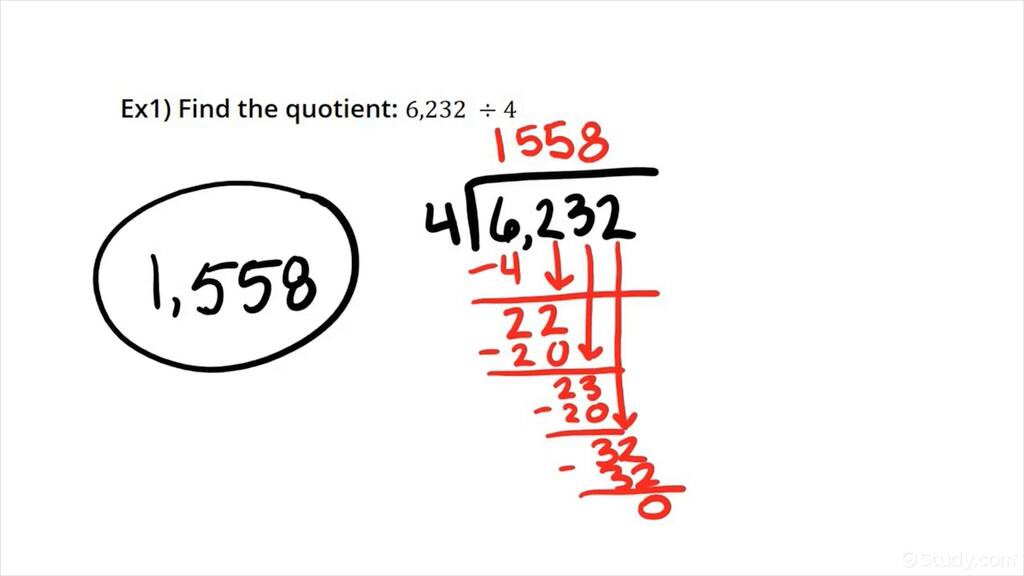 How to Divide Whole Numbers with Regrouping Including a 1-digit Divisor ...
