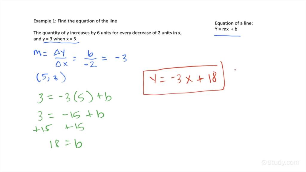 How to Find an Equation for a Linear Relationship Between Two ...