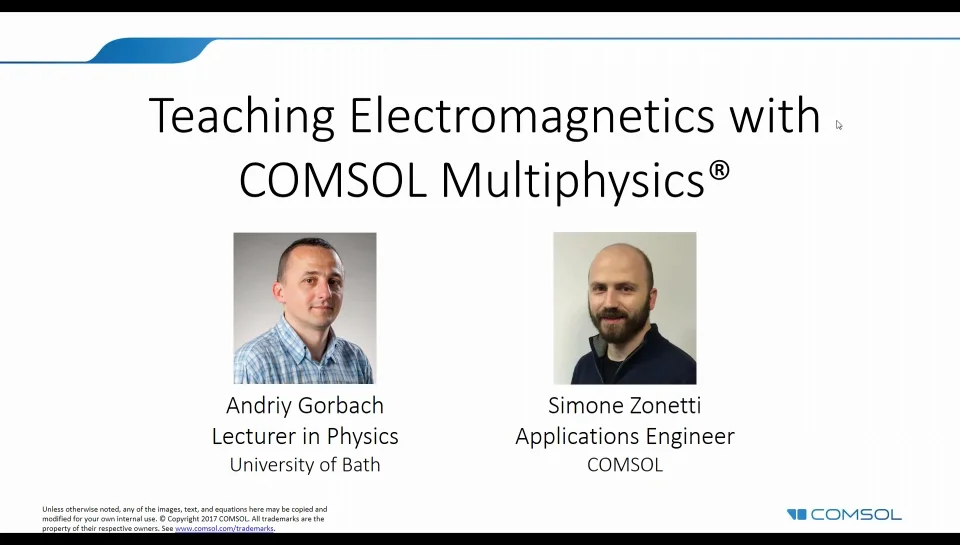 Teaching Electromagnetics Using COMSOL Multiphysics®