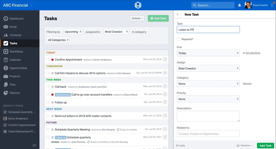 Task Management | Wealthbox CRM