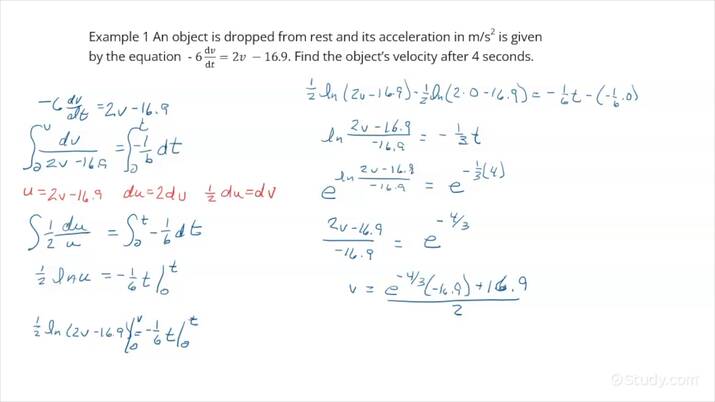 Solving a Differential Equation with Initial Conditions for the Motion ...
