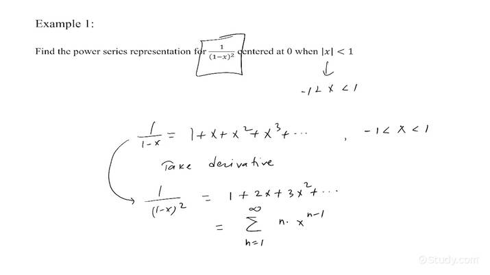 Representing a Given Function as a Power Series Using an Appropriate ...