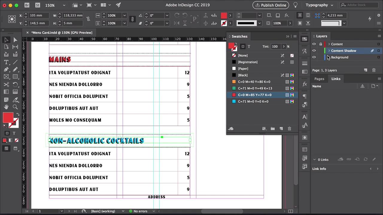 Restaurant Menu Design In Adobe InDesign How To Design A Restaurant 