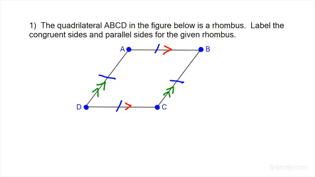 Identifying Properties of a Rhombus | Geometry | Study.com