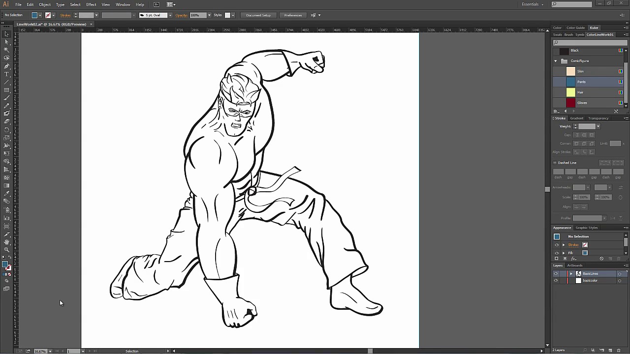 Comic Book Art: The Human Form - Inking in Adobe Illustrator and Adding ...