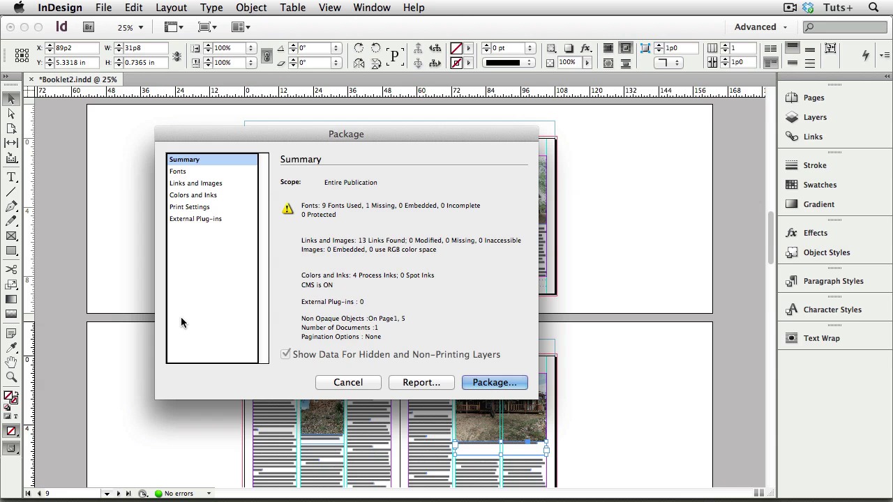 InDesign Fundamentals - Preflight & Package