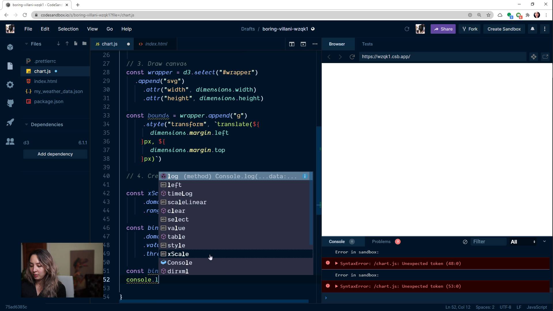 Create scales - Fullstack D3 Masterclass - 3.5 | newline