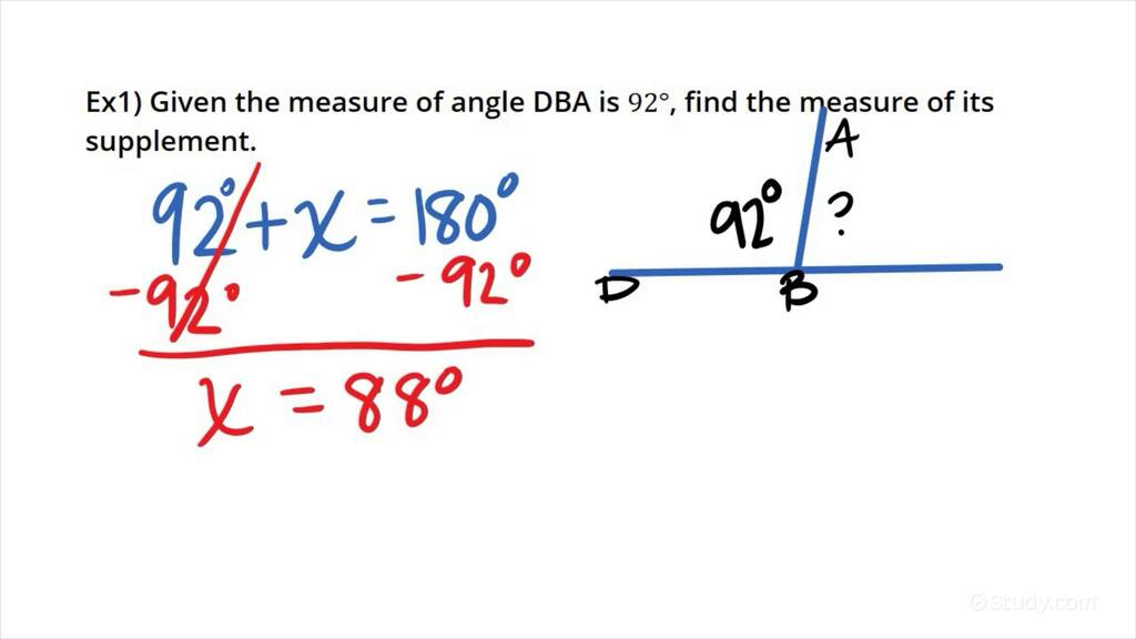 How To Find Supplementary Angles Geometry Study