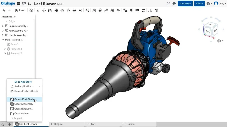 Onshape Demonstration: Leaf Blower