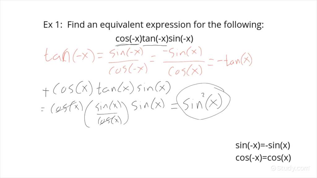 How To Use Even Odd Properties Of Trigonometric Functions