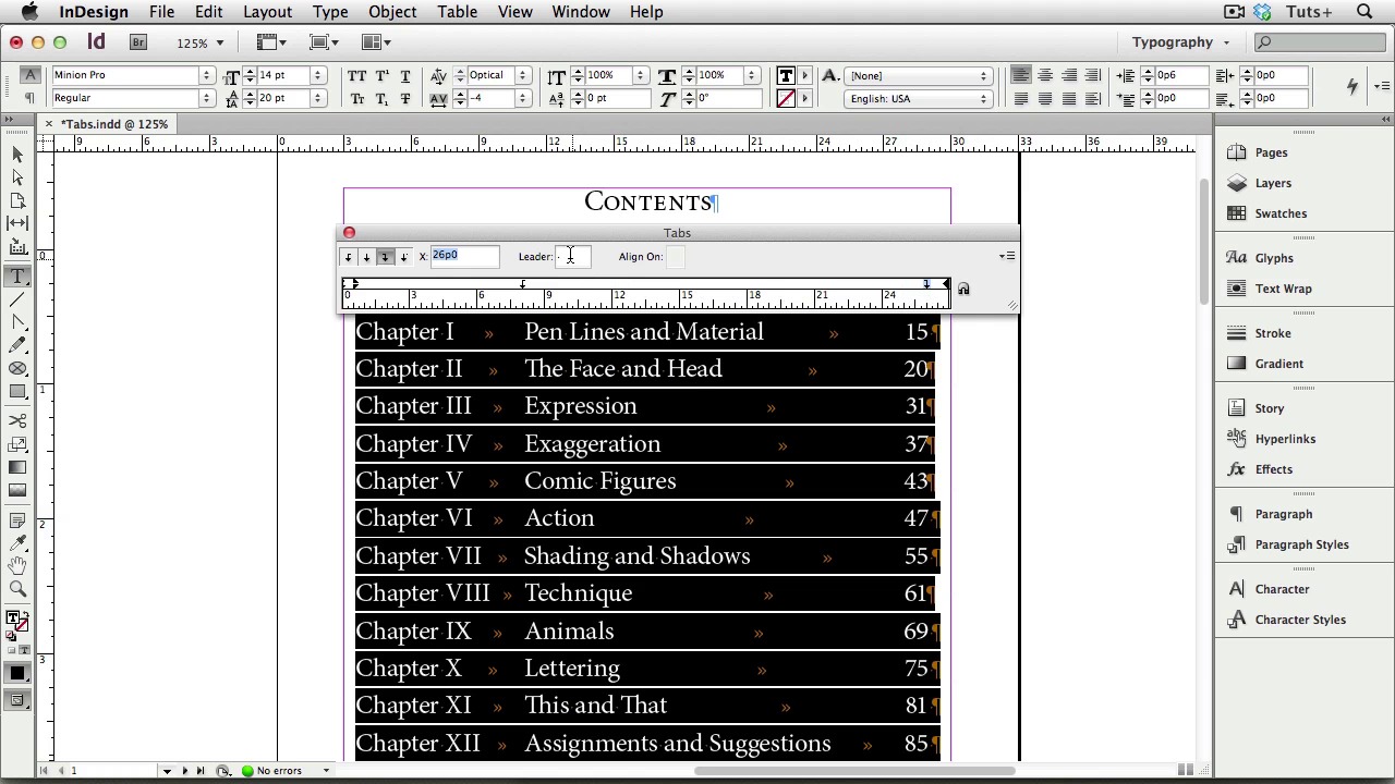 InDesign Fundamentals - Type III - Tabs