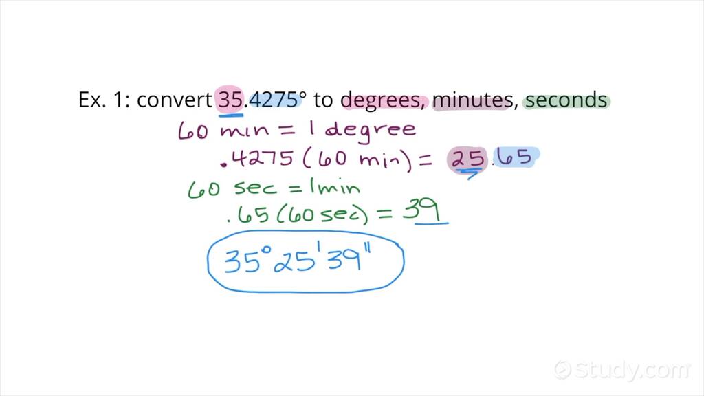 How to Convert a Decimal Degree to Degrees, Minutes, & Seconds ...