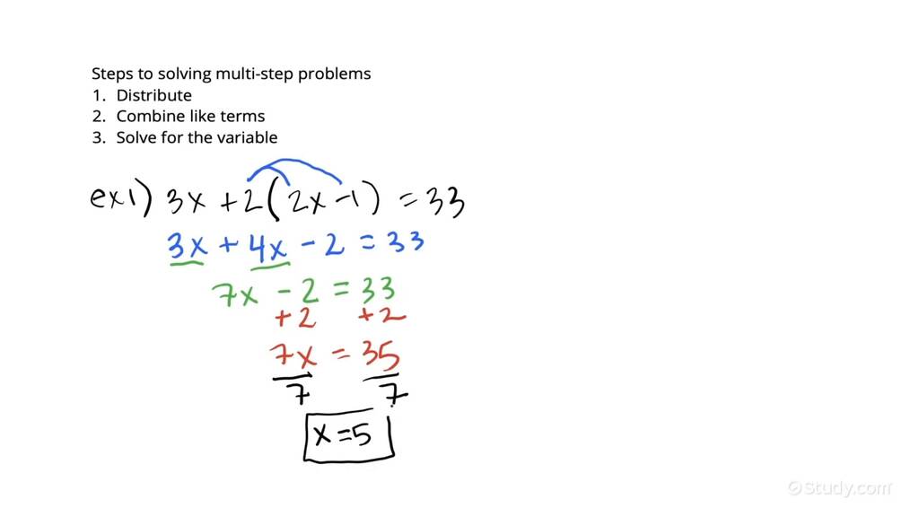 How to Solve a Linear Equation with Several of a Variable on the Same ...