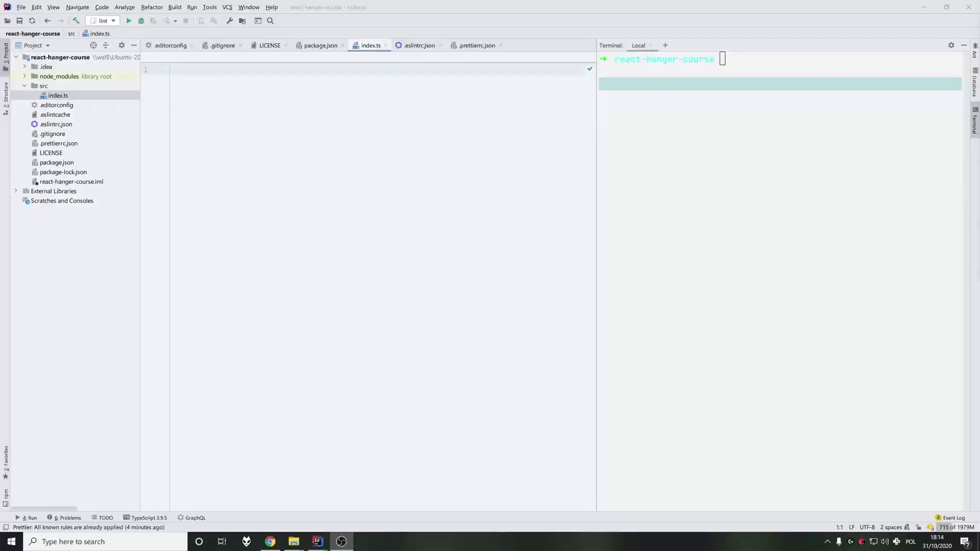 WebStorm ESLint Prettier setup - Creating a React Hooks Library | newline