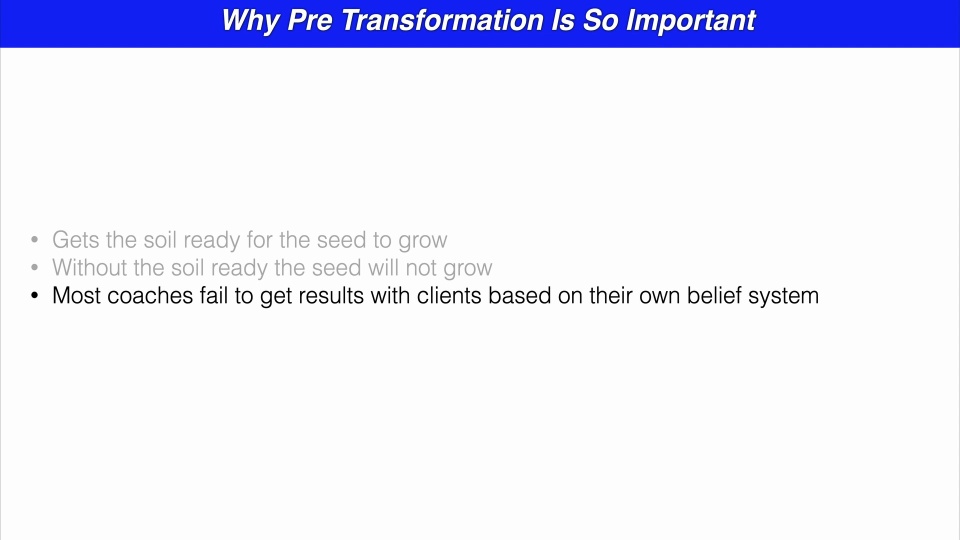 Pre Transformation Overview - 1: Pre Transformation · Expert Coach ...