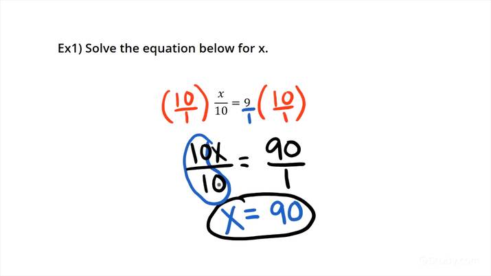 Solving Equations With Division Math Study