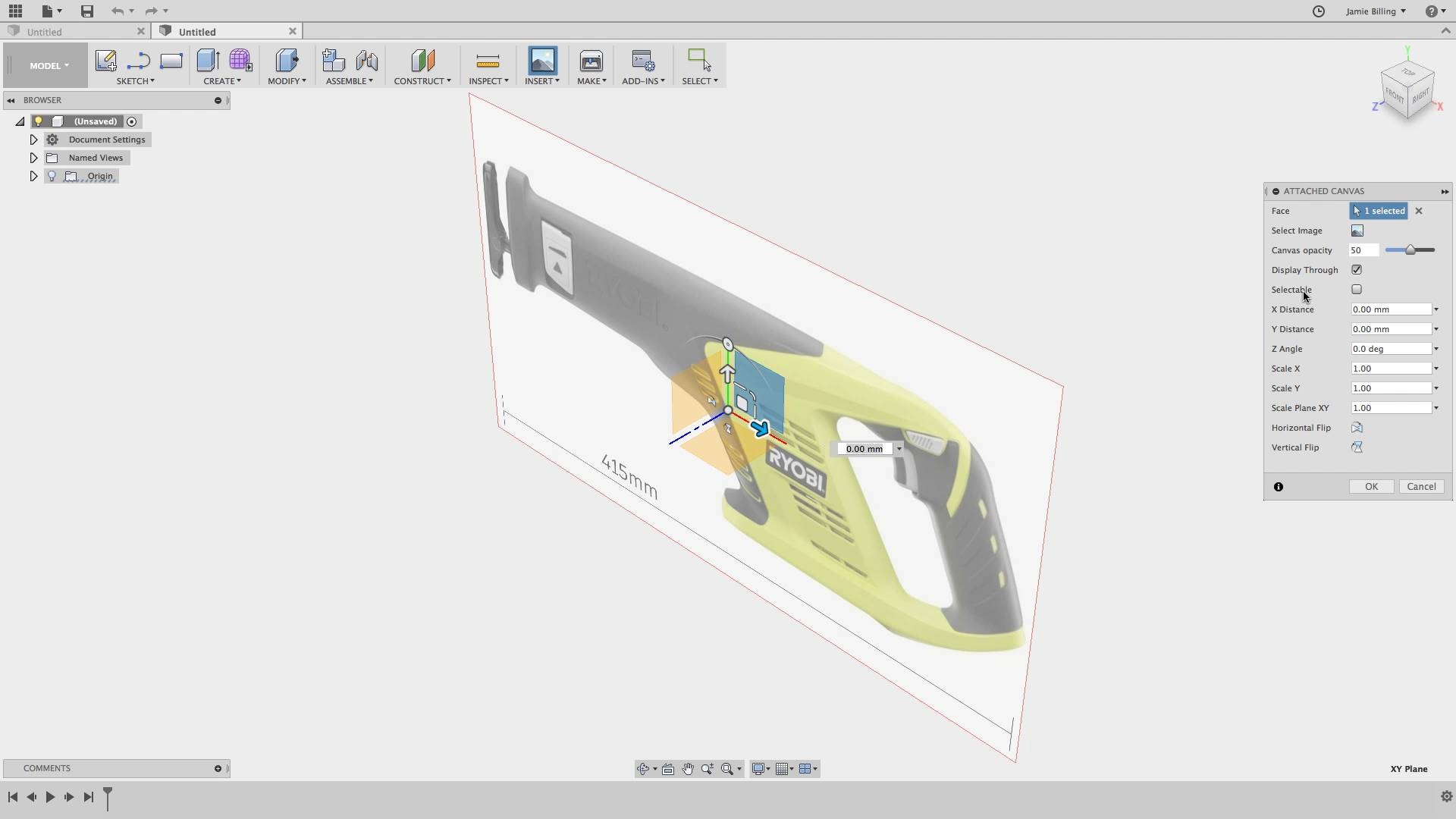 Fusion 360 Help | Introduction to 3D modeling | Parametric modeling - Import and calibrate a ...