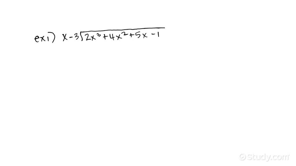Dividing Polynomials Using Long Division with a Remainder | Algebra ...