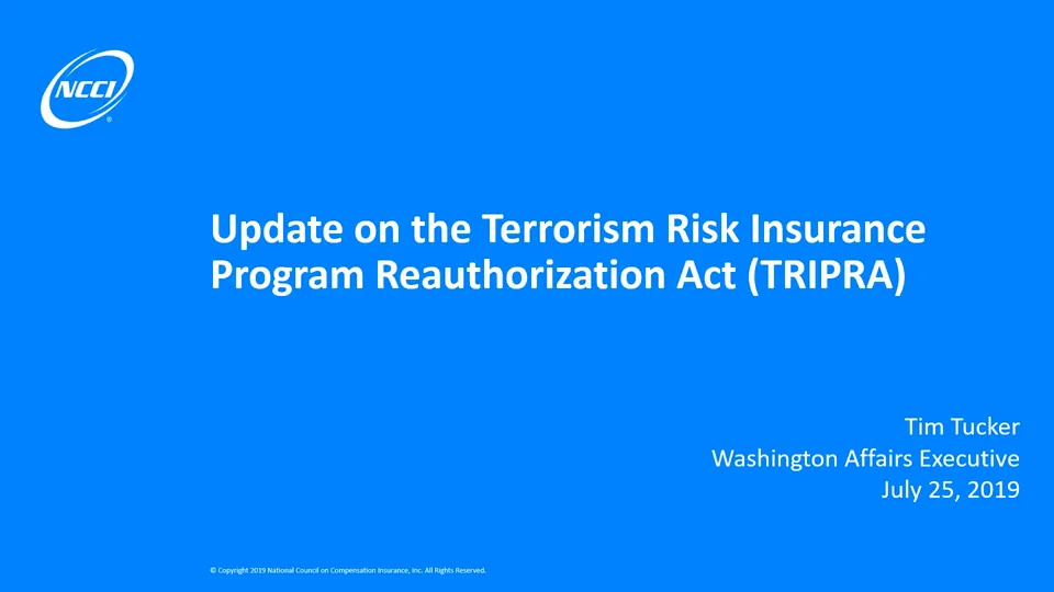 Update on the Terrorism Risk Insurance Program Reauthorization Act (TRIPRA)