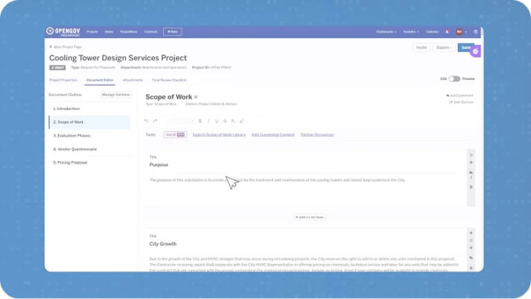 Solicitation Development | OpenGov