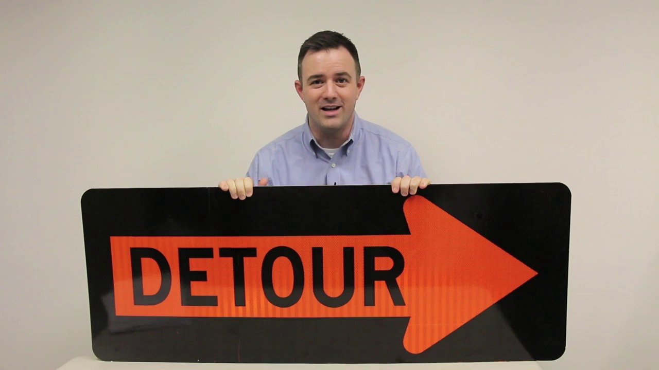 MUTCD Compliant Detour Arrow Sign, SKU: X-M4-10L
