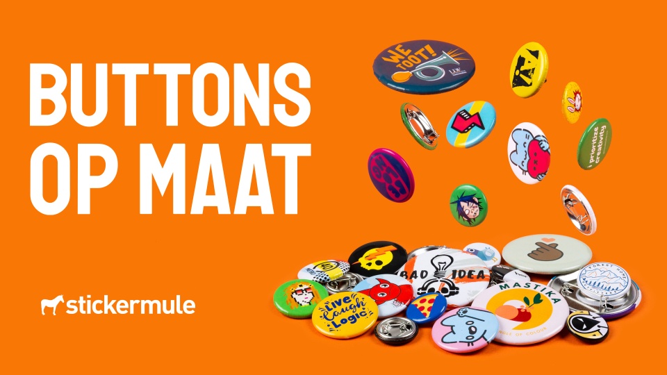 Buttons op maat | Gratis verzending | Sticker Mule Nederland