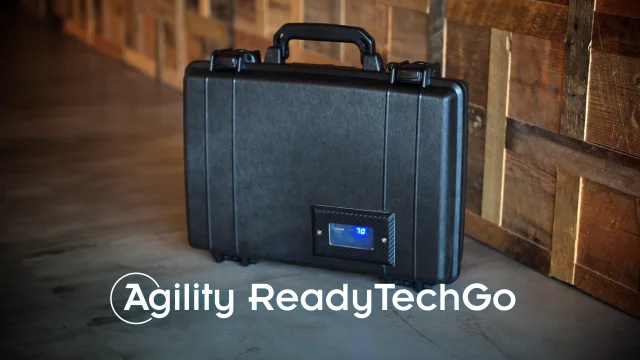 Photo of the Agility Ready Tech Go device, which is a briefcase ...