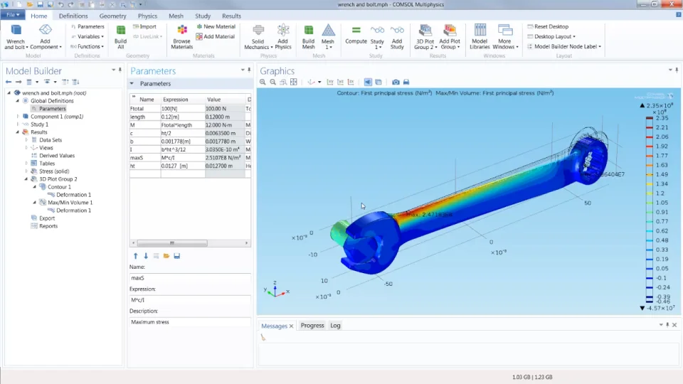 在 COMSOL Multiphysics 中模拟应力和应变