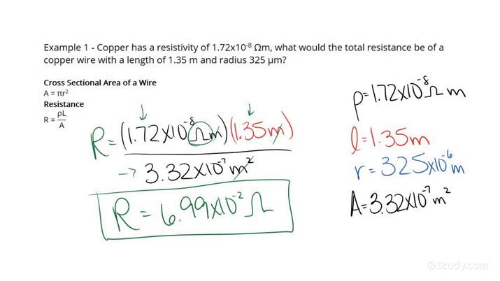 How to Calculate Resistance Using Resistivity | Physics | Study.com